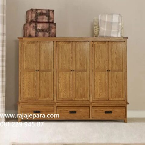 Harga Lemari Pakaian 6 Pintu Kayu Jati - rajajepara.com